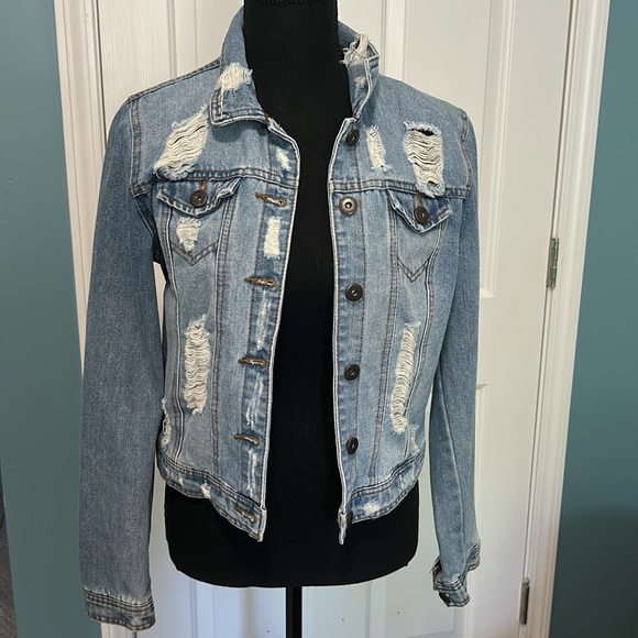 Highway Jeans | Jackets & Coats | Ripped Blue Jean Jacket | Poshmark